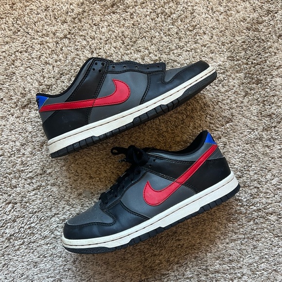 Nike | Shoes | Nike Dunk Low Boys Black Gray Red Size 45 Youth | Poshmark
